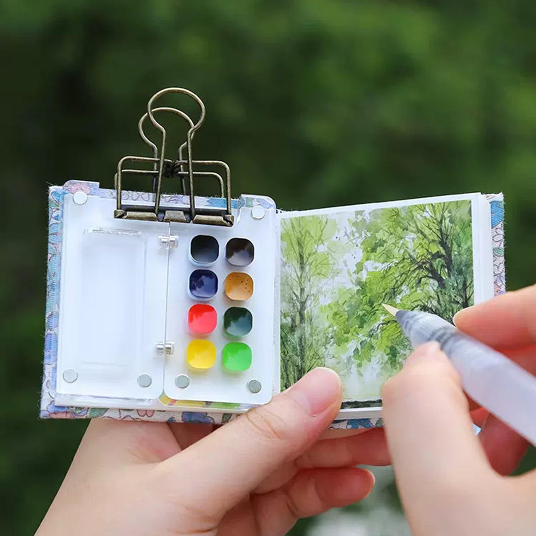 Mini Watercolor Palette, 8-color Acrylic Watercolor Set, Travel Arts ...