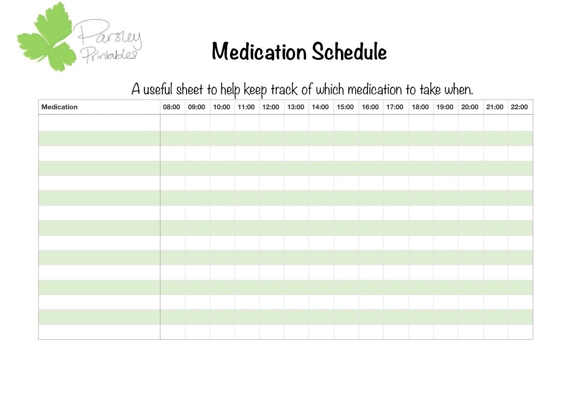 Medication Schedule - Etsy