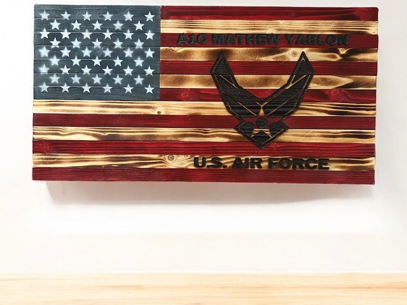 Custom Laser Engraved Wooden American Flag Wall Decor-handcrafted ...
