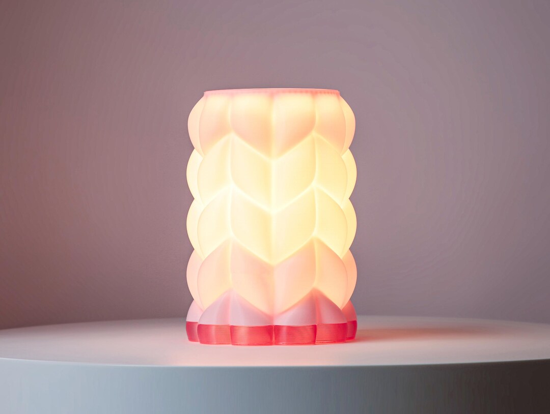 3D Printed Super Chunky Knit Lamp. Table, Bedside Unique Design Small ...