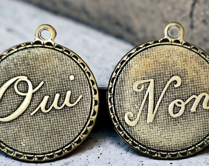 Vintage-style Oui Et Non Charm Set - Yes & No - French LAST SET (JWL ...