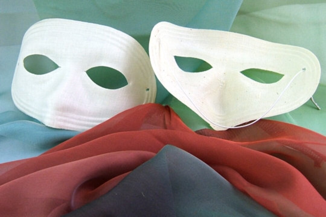 2 Vintage WHITE Fabric Masks (with New White Elastic) - New Year's Eve ...