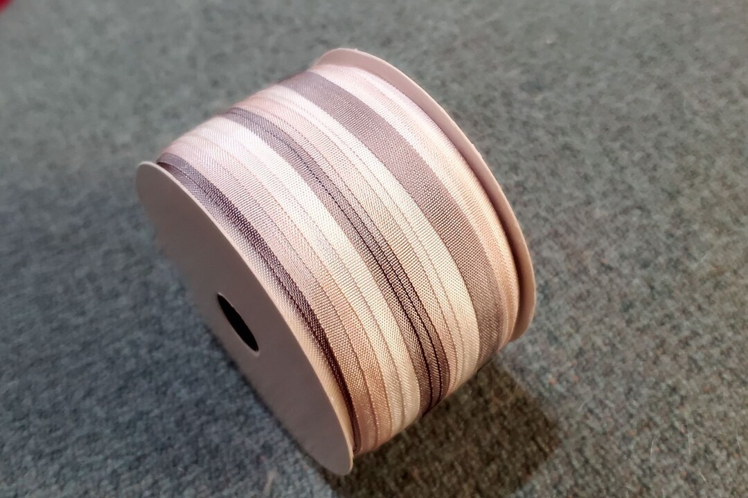 100 Yard Spool of Silky Silver Sand Variegated Lingerie Ribbon (DR-004 ...