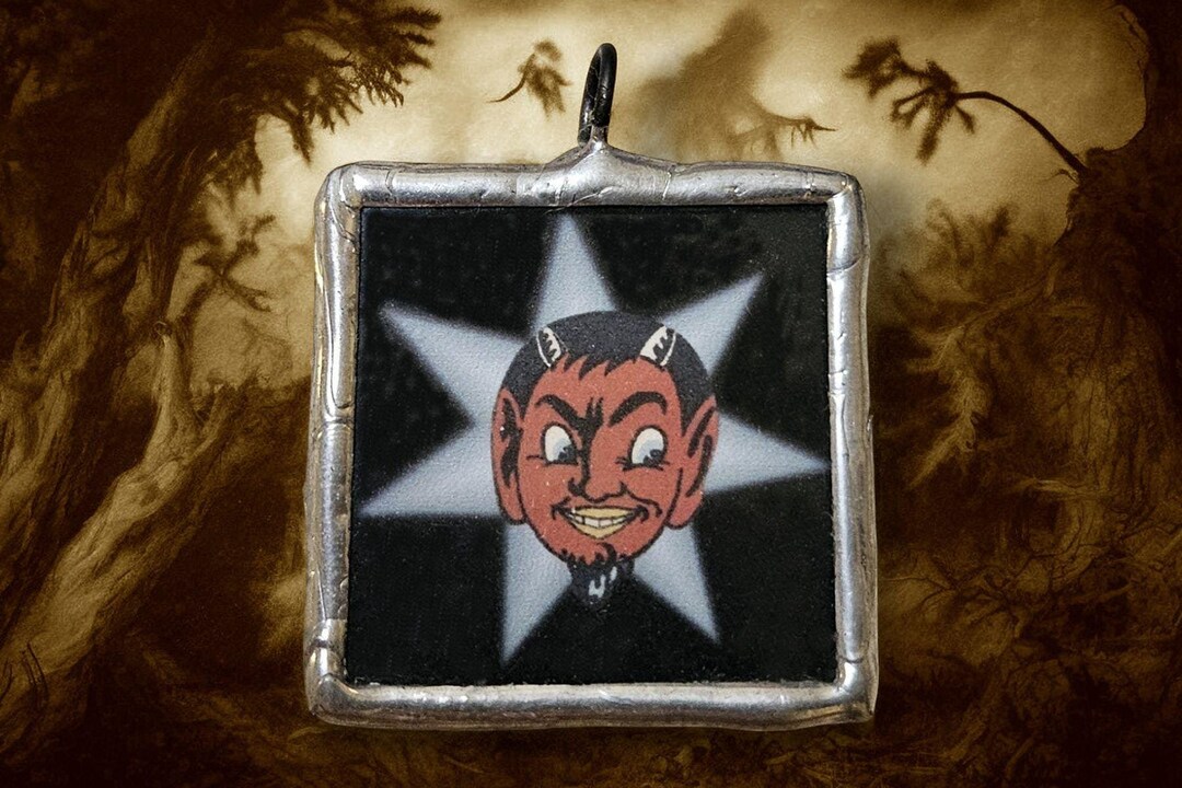 Ornery Devil Pendant in Glass - Halloween - Demon (JWL) - Etsy