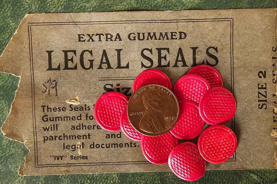 20 Very Rare Vintage Textured Legal Extra Gummed Legal Seals - Etsy
