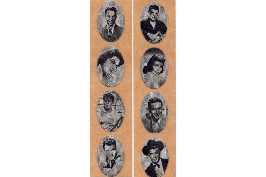 Hollywood Celebrities Stickers - 1 Full Strip - 8 Stickers - RARE ...