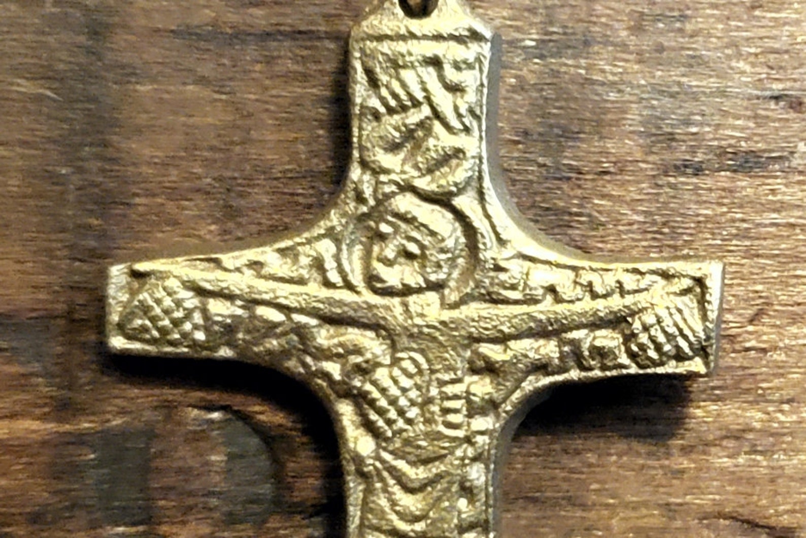 SOLID BRONZE Holy Trinity Crucifix Pendant Jesus Cross | Etsy