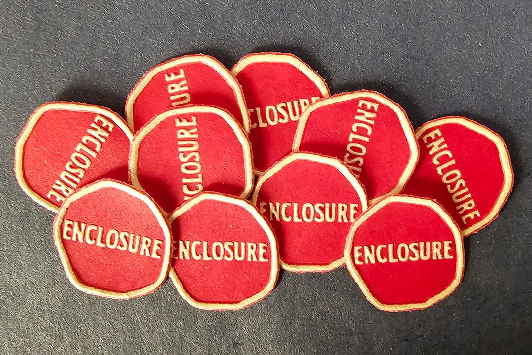 10 Vintage Dennison Embossed ENCLOSURE Seals / Stickers gummed Rare F ...