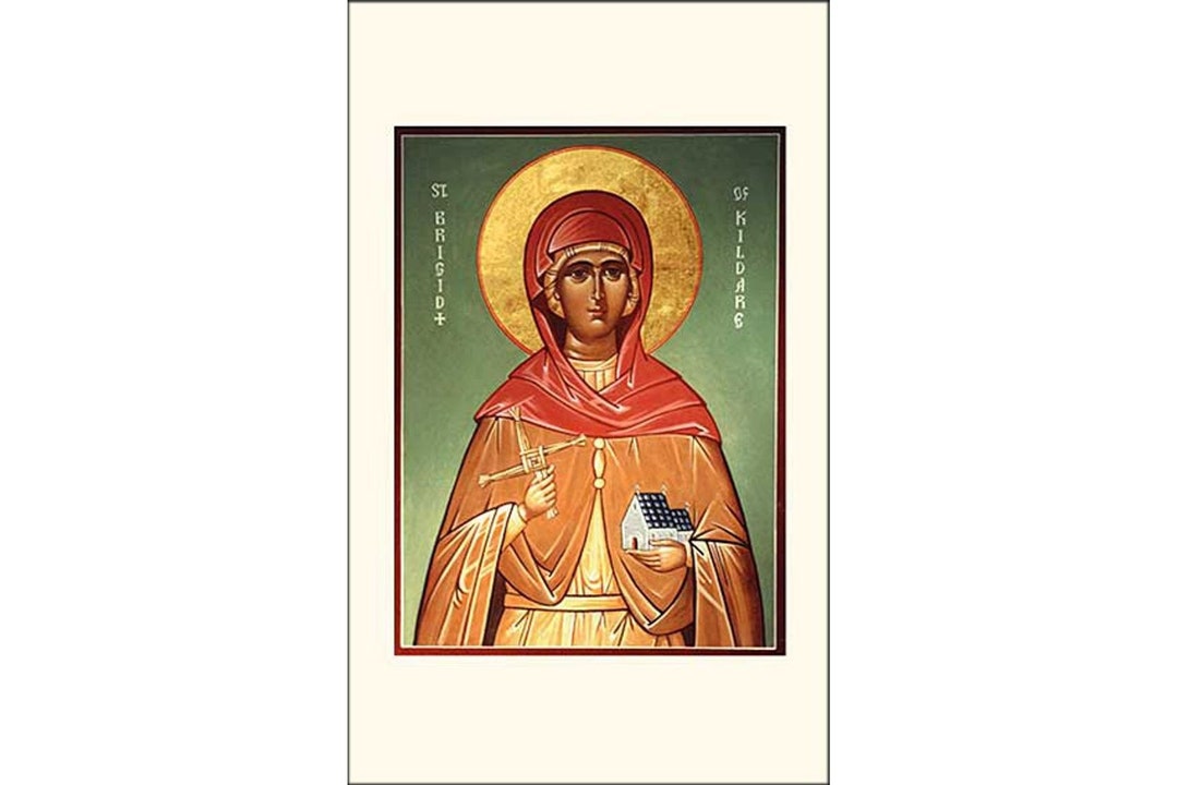 10 St Brigid Icon Style Holy Cards - Etsy