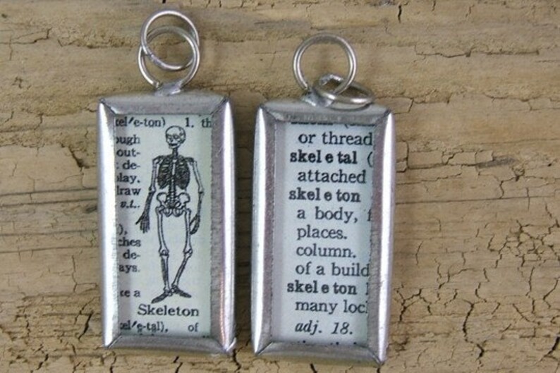 Skeleton Definition Pendant or Charm Halloween Day of the - Etsy