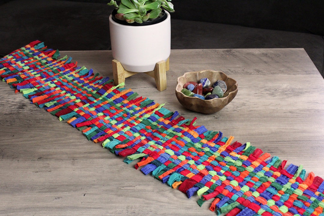 Hand Woven Multi Color Jewel Toned Table Runner - Etsy
