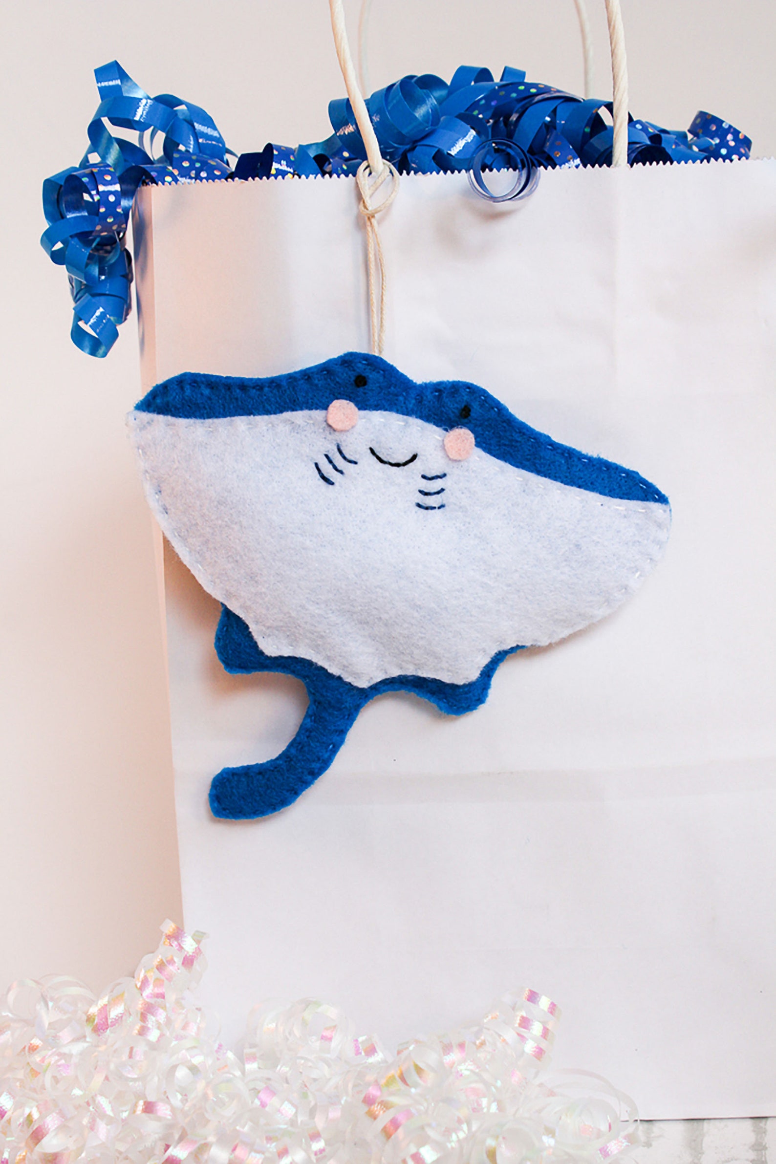 Cute Felt Stingray Ornament Gift Tag Package Tie on Pattern - Etsy