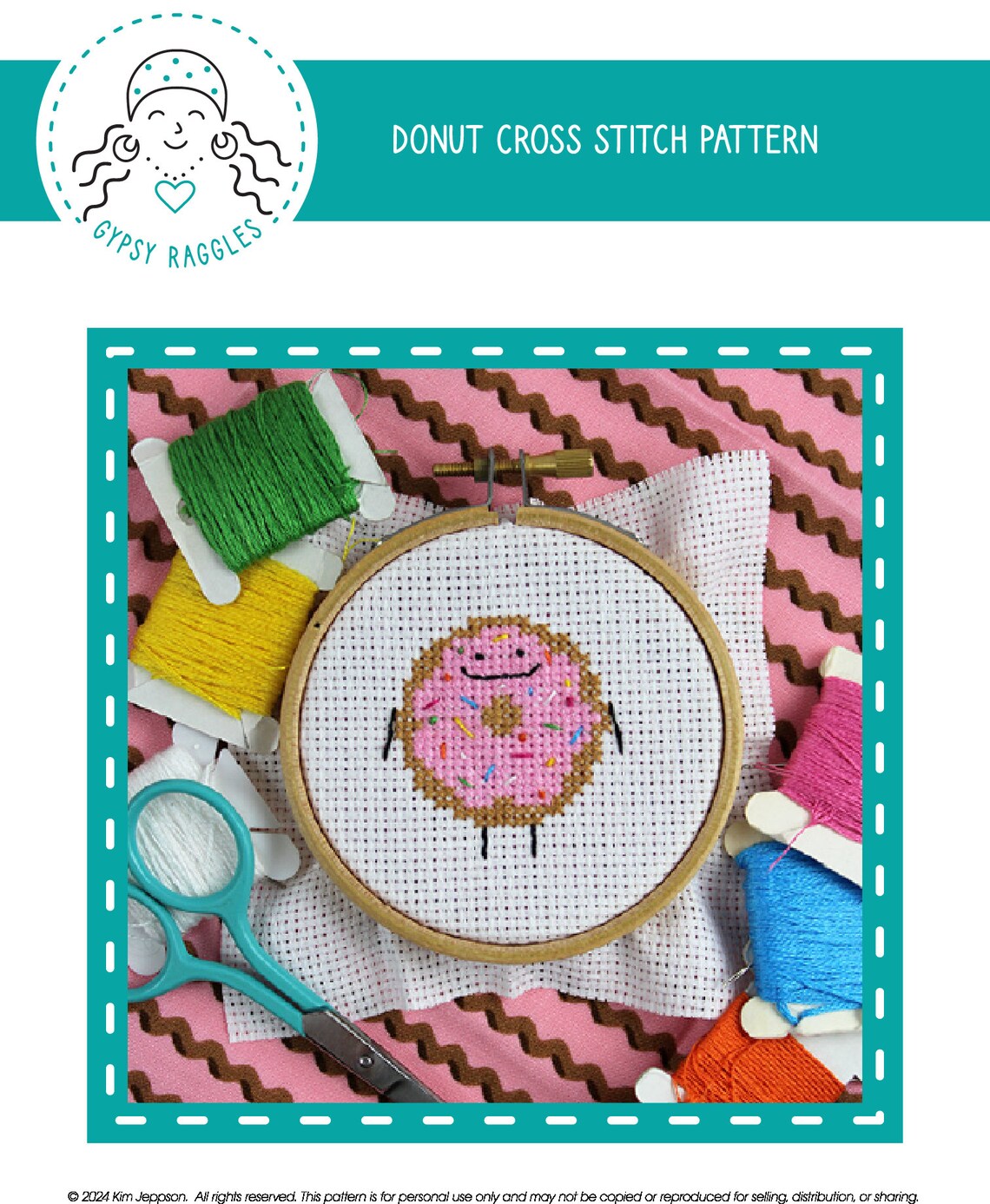 Donut Easy Beginner Cross Stitch Pattern - Etsy