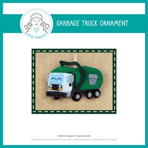 Garbage Recycling Truck Construction Ornament Gift Tag Package Tie on ...