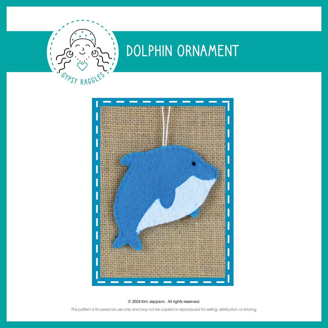 Dolphin Ornament Gift Tag Package Tie on Pattern - Etsy