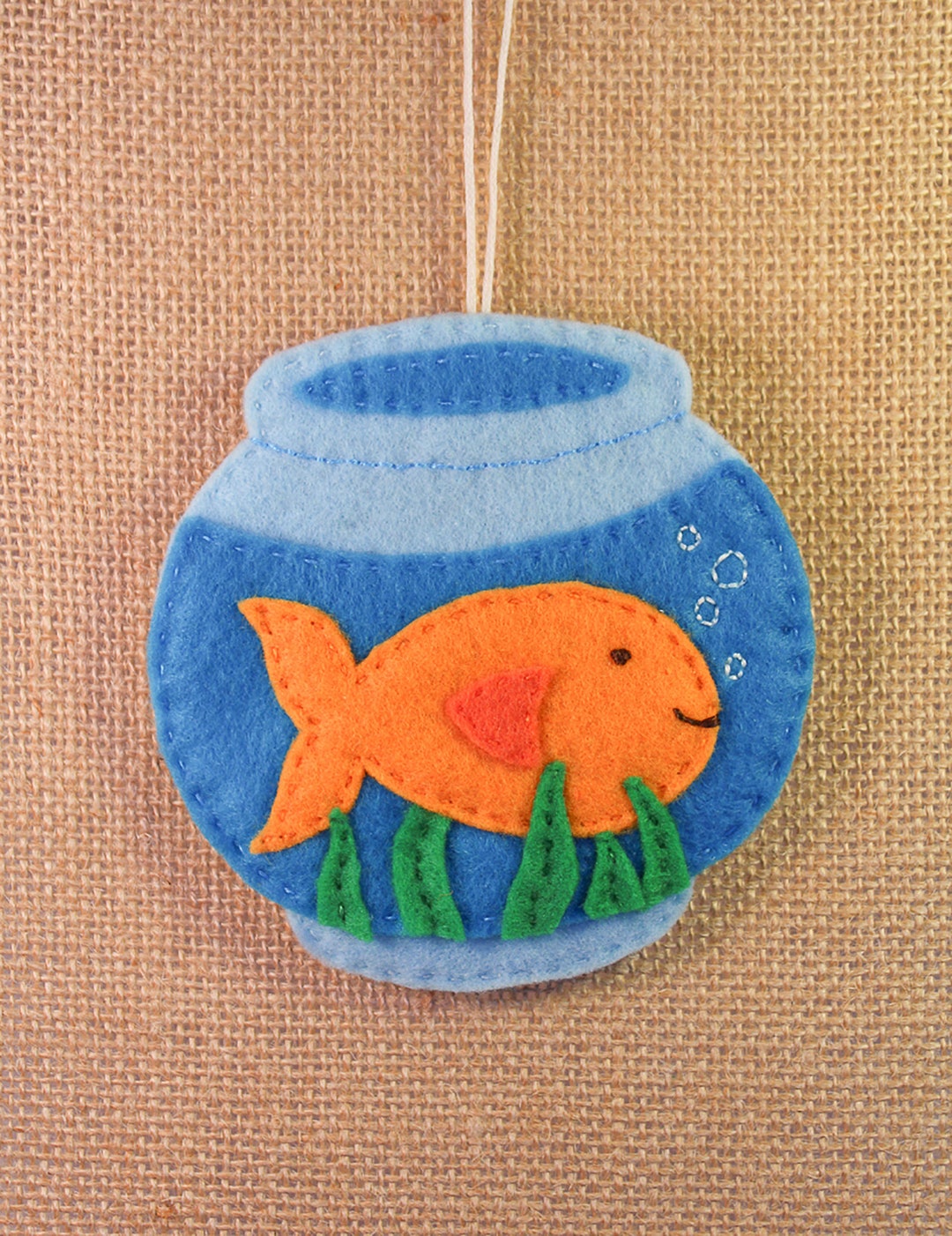 Goldfish Felt Ornament Package Tie on Gift Card Money Holder Coworker ...