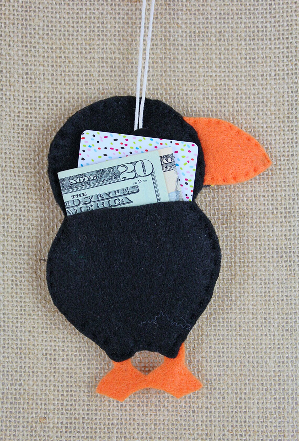 Puffin Ornament Gift Tag Package Tie on Pattern - Etsy