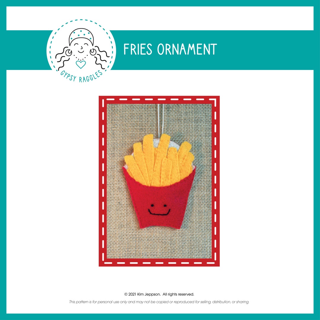 French Fries Chips Ornament Gift Tag Package Tie on Pattern - Etsy