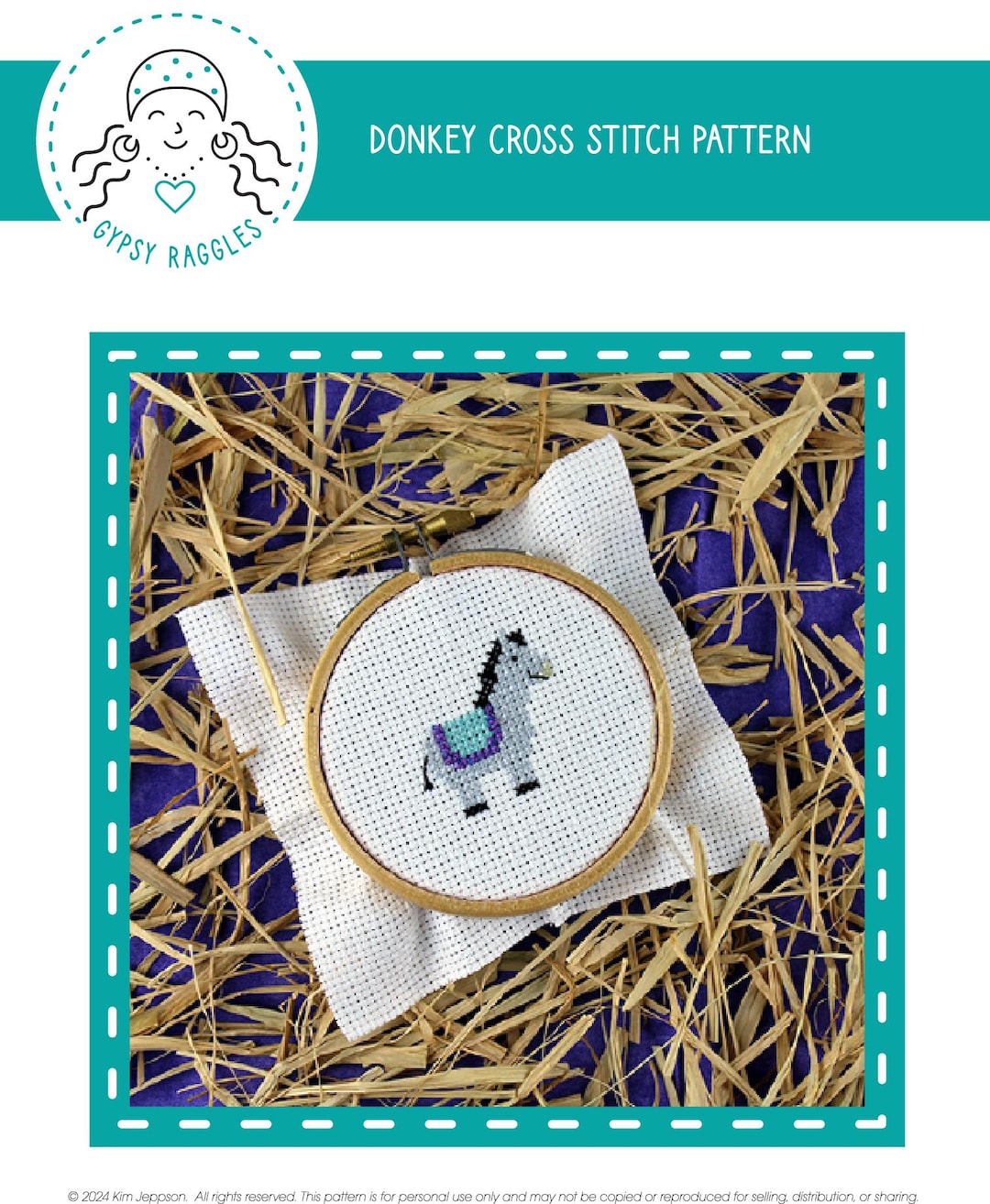 Christmas Donkey Easy Beginner Cross Stitch Pattern - Etsy