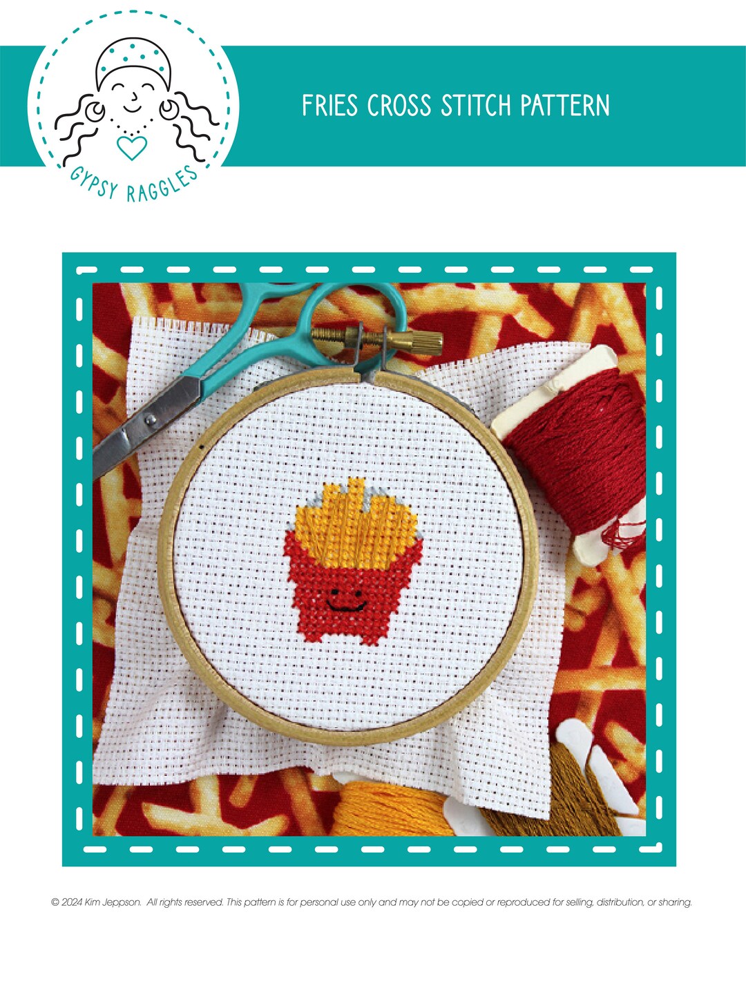 Fries Easy Beginner Cross Stitch Pattern - Etsy