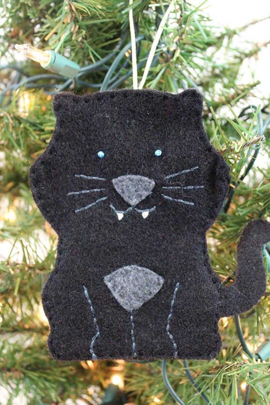 Panther Felt Ornament Package Tie on Gift Card Money Holder Christmas ...