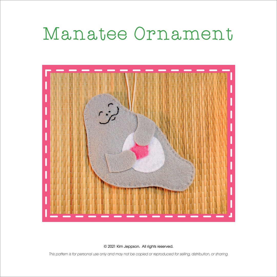 Manatee Ornament Gift Tag Package Tie on Pattern - Etsy