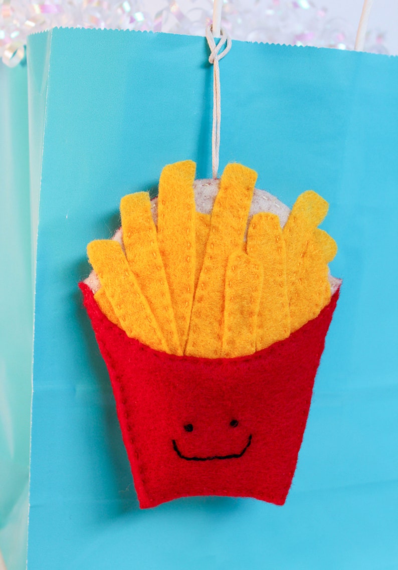 French Fries Chips Felt Ornament Package Tie on Gift Card - Etsy