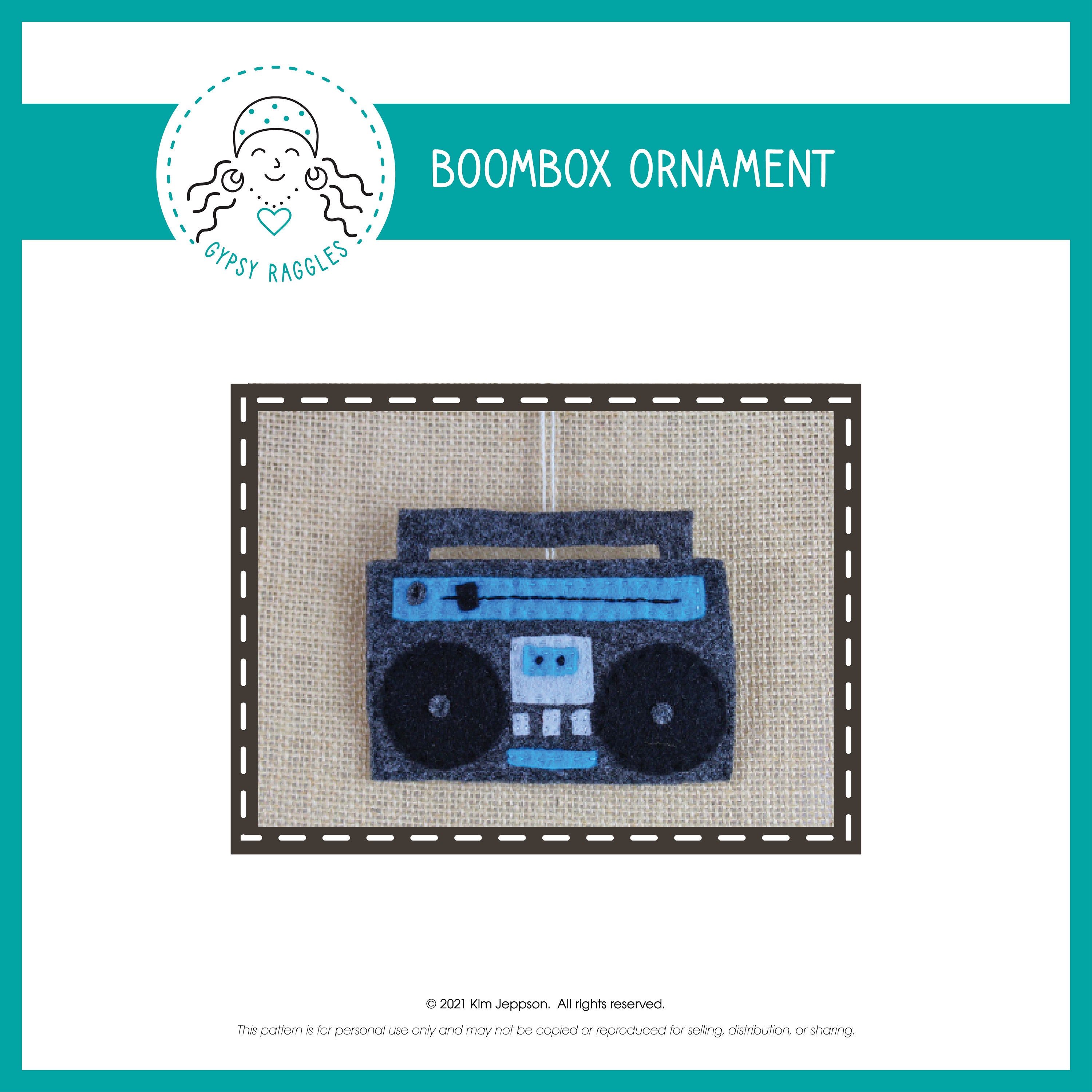 Boombox Retro Classic Ornament Gift Tag Package Tie-on Pattern - Etsy