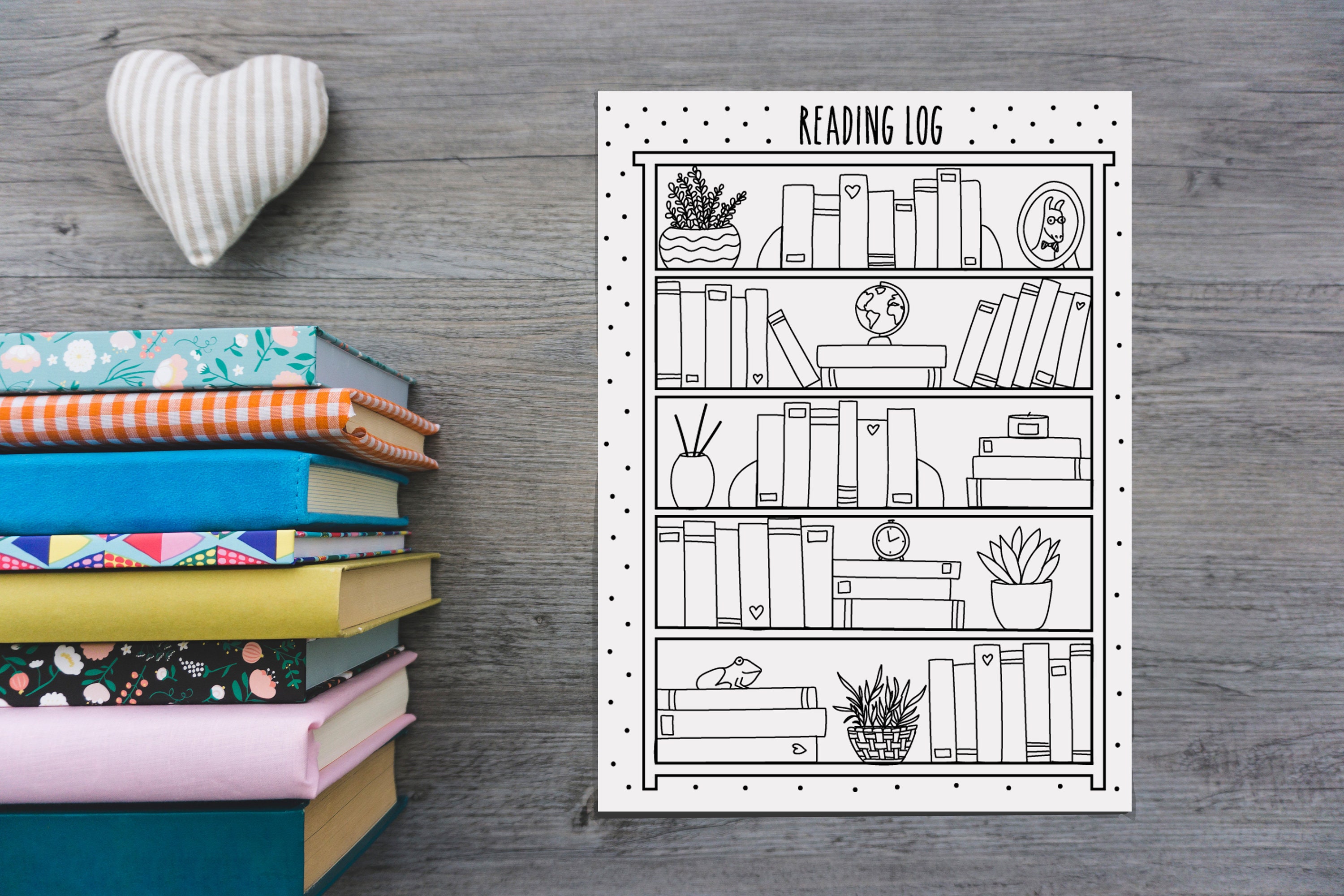 Bookshelf Reading Log Book Tracker - Etsy