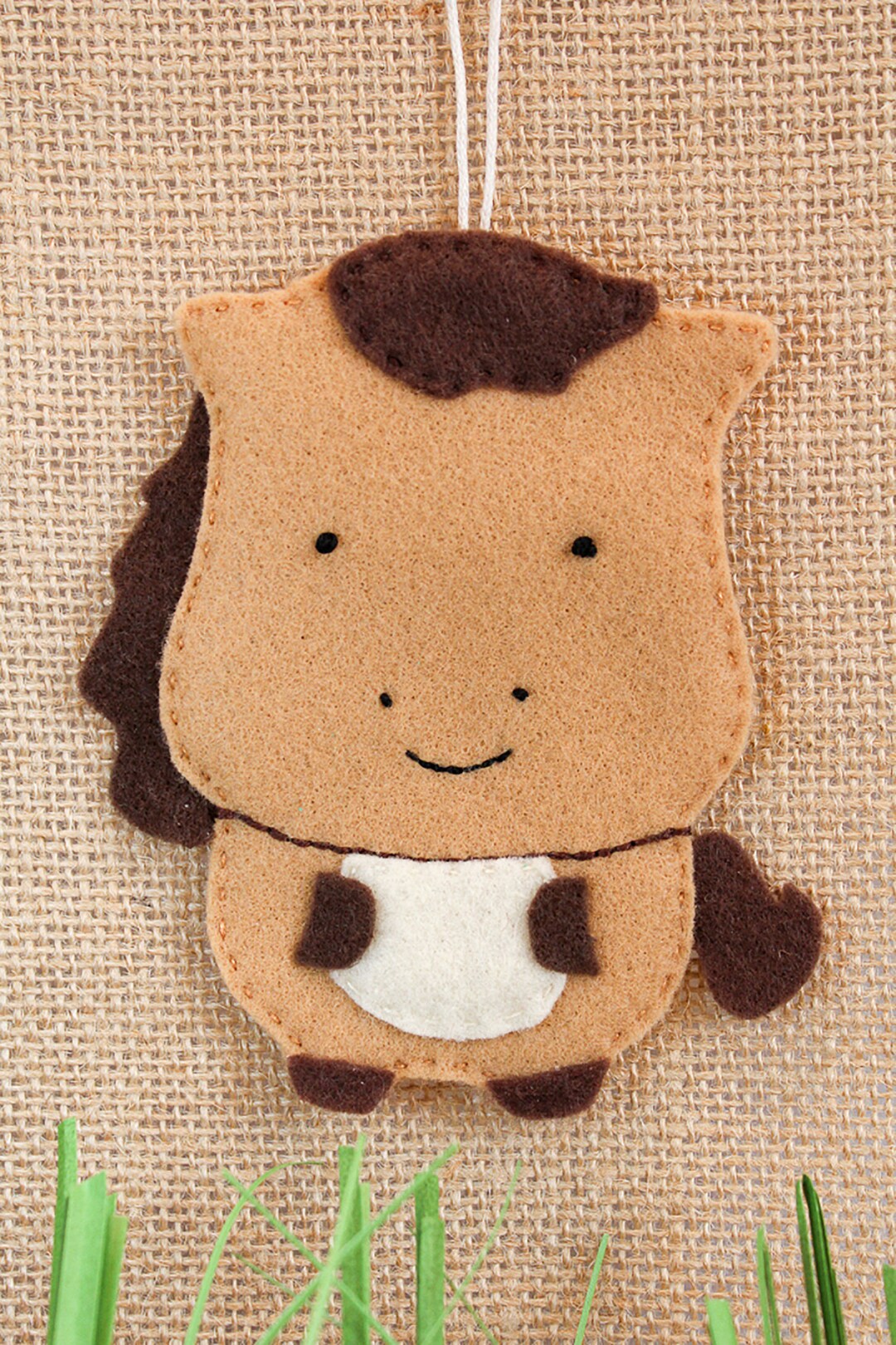 Horse Felt Ornament Package Tie on Gift Card Money Holder Coworker ...