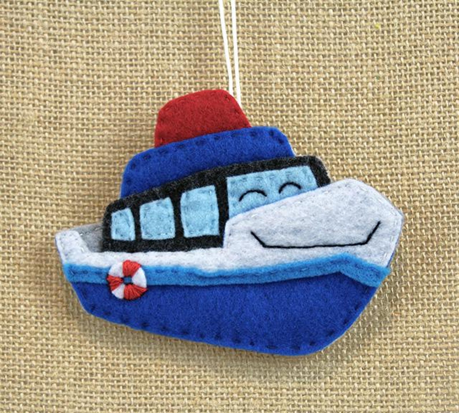 Boat Cruise Ship Felt Ornament: Gift Card Holder Package Tie-on - Etsy