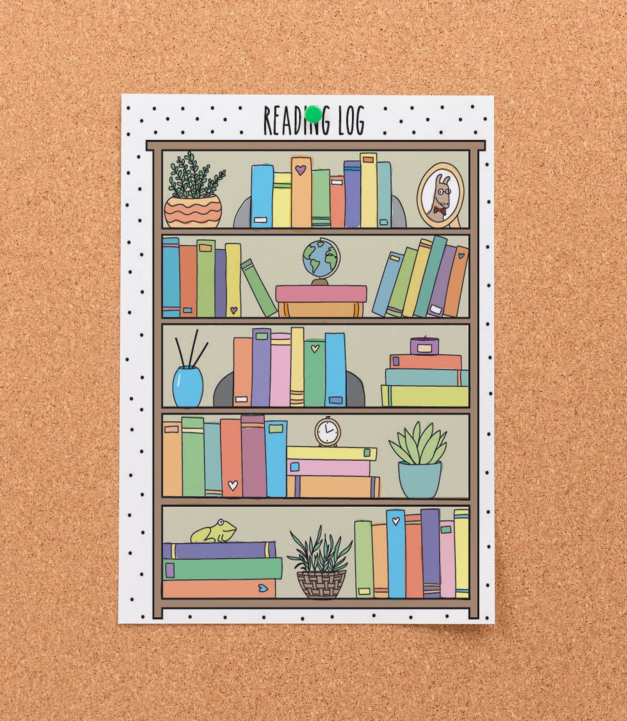 Bookshelf Reading Log Book Tracker - Etsy