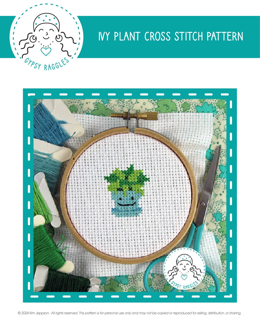 Ivy Plant Easy Beginner Cross Stitch Pattern - Etsy
