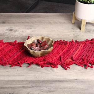 Hand Woven Chunky Red Table Runner - Etsy