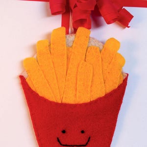 French Fries Chips Felt Ornament Package Tie on Gift Card Money Holder ...