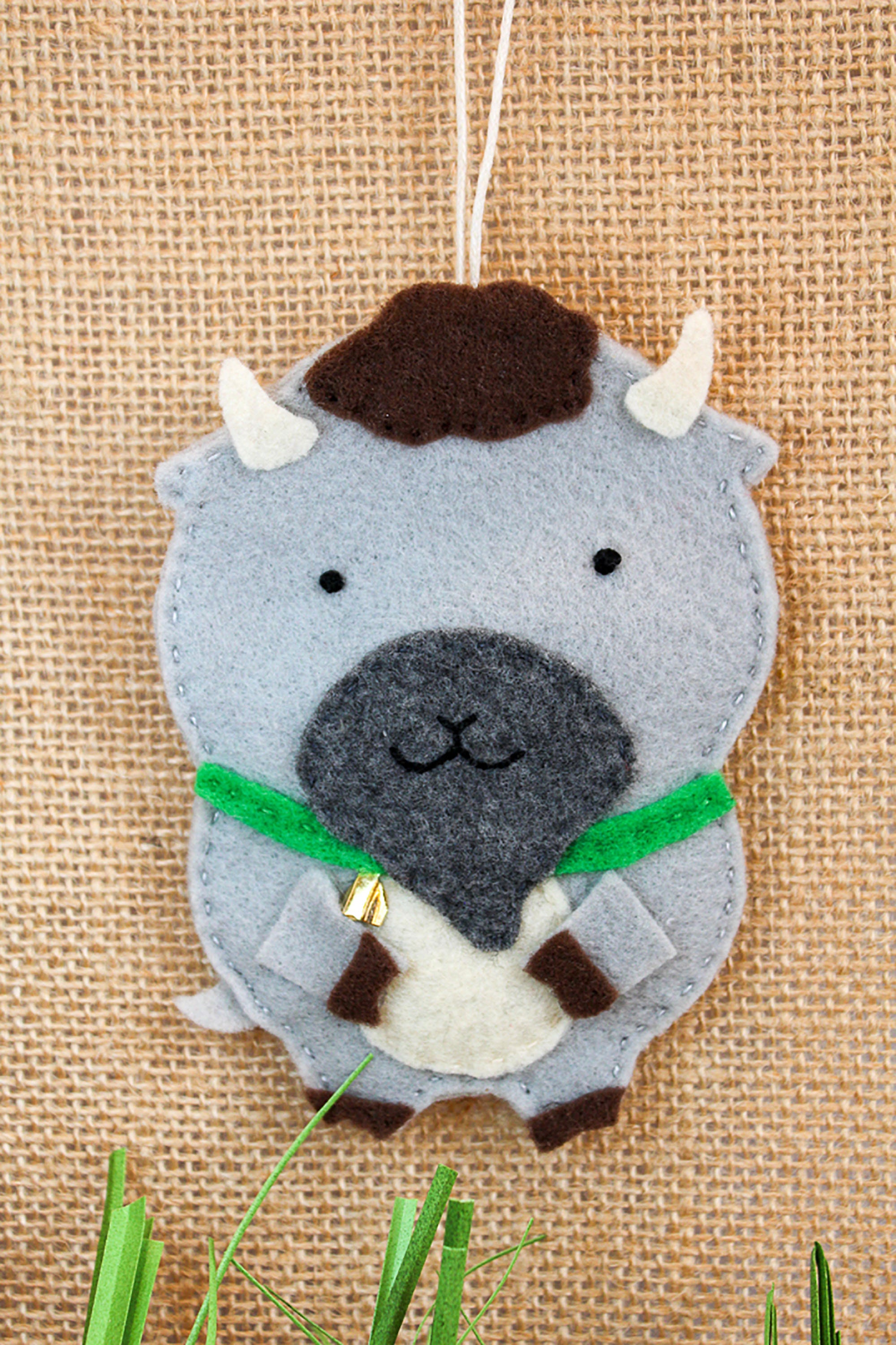 Felt Goat Ornament Gift Tag Package Tie on Pattern - Etsy