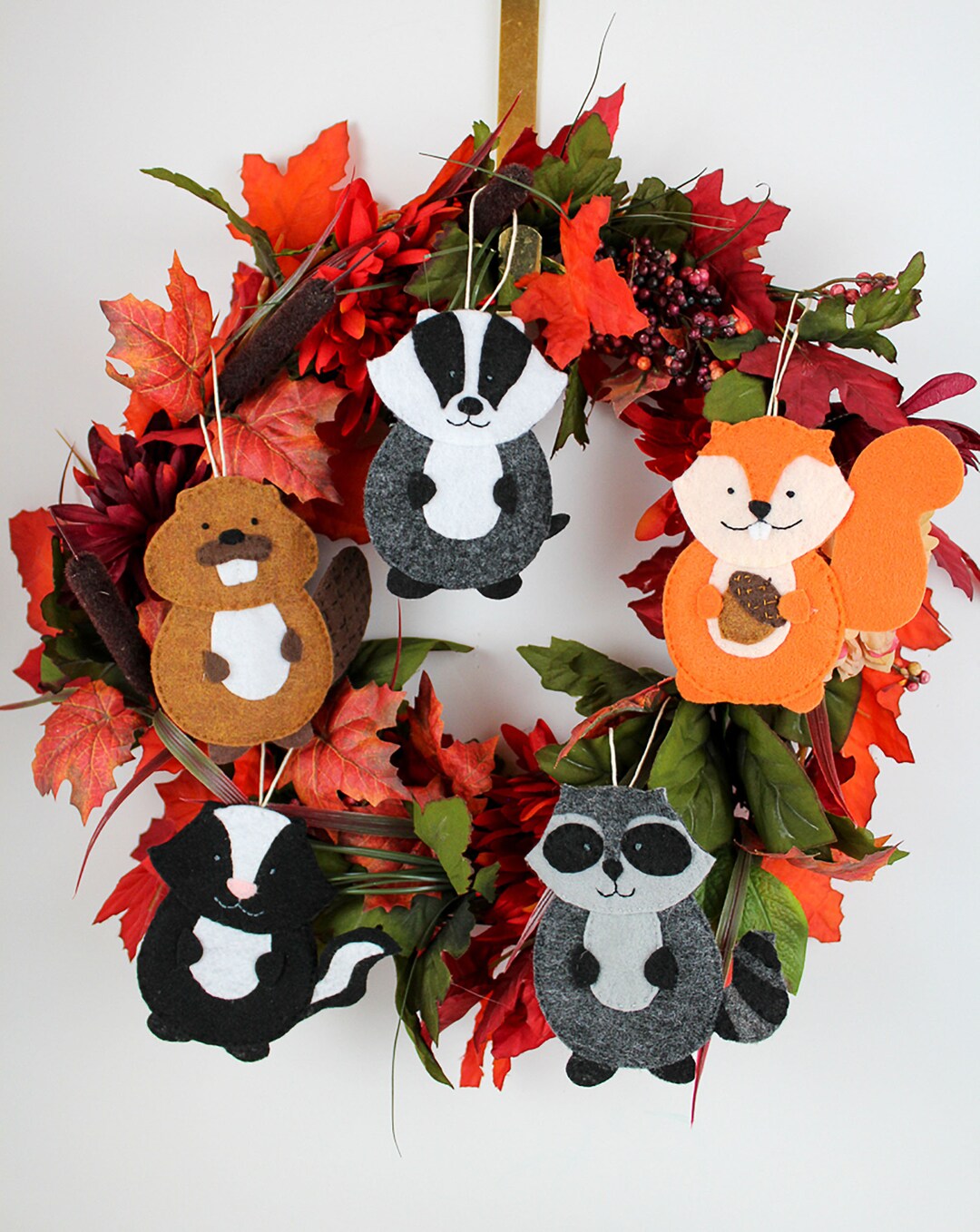Felt Woodland Animals Set Basket Tag Gift Tag Money Holder Candy Holder ...