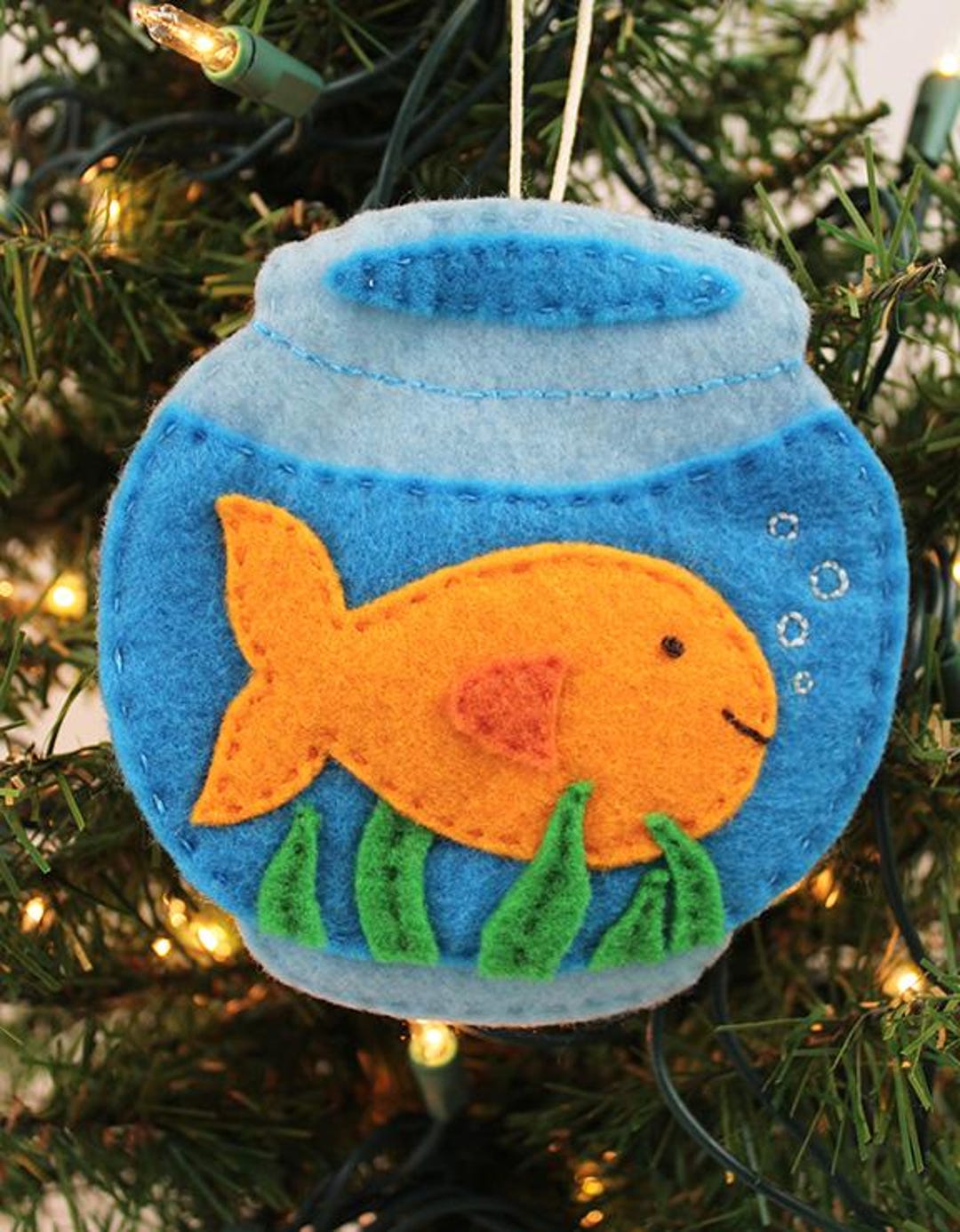 Goldfish Felt Ornament Package Tie on Gift Card Money Holder Coworker ...