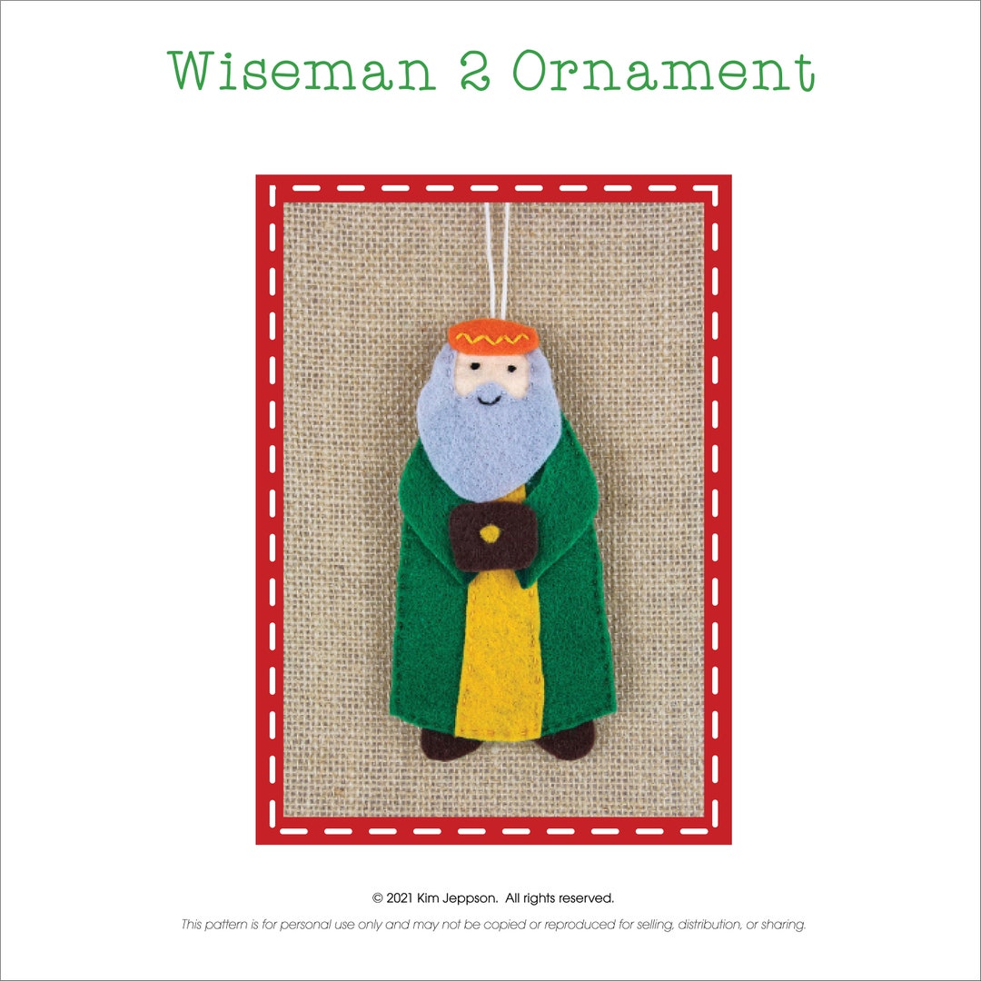 Nativity Wiseman Standing Christmas Ornament Gift Tag Package Tie on ...