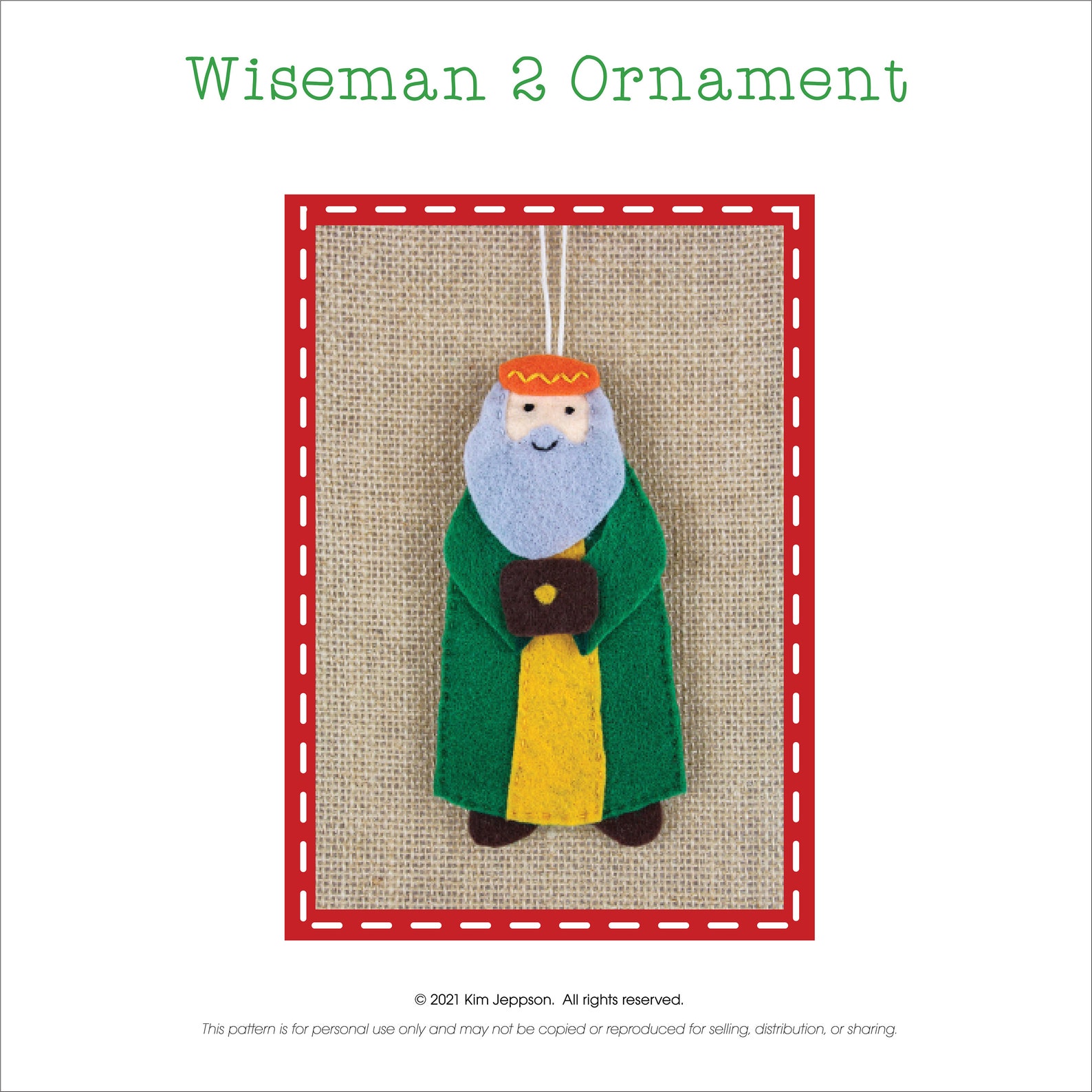Nativity Wiseman Standing Christmas Ornament Gift Tag Package Tie on ...