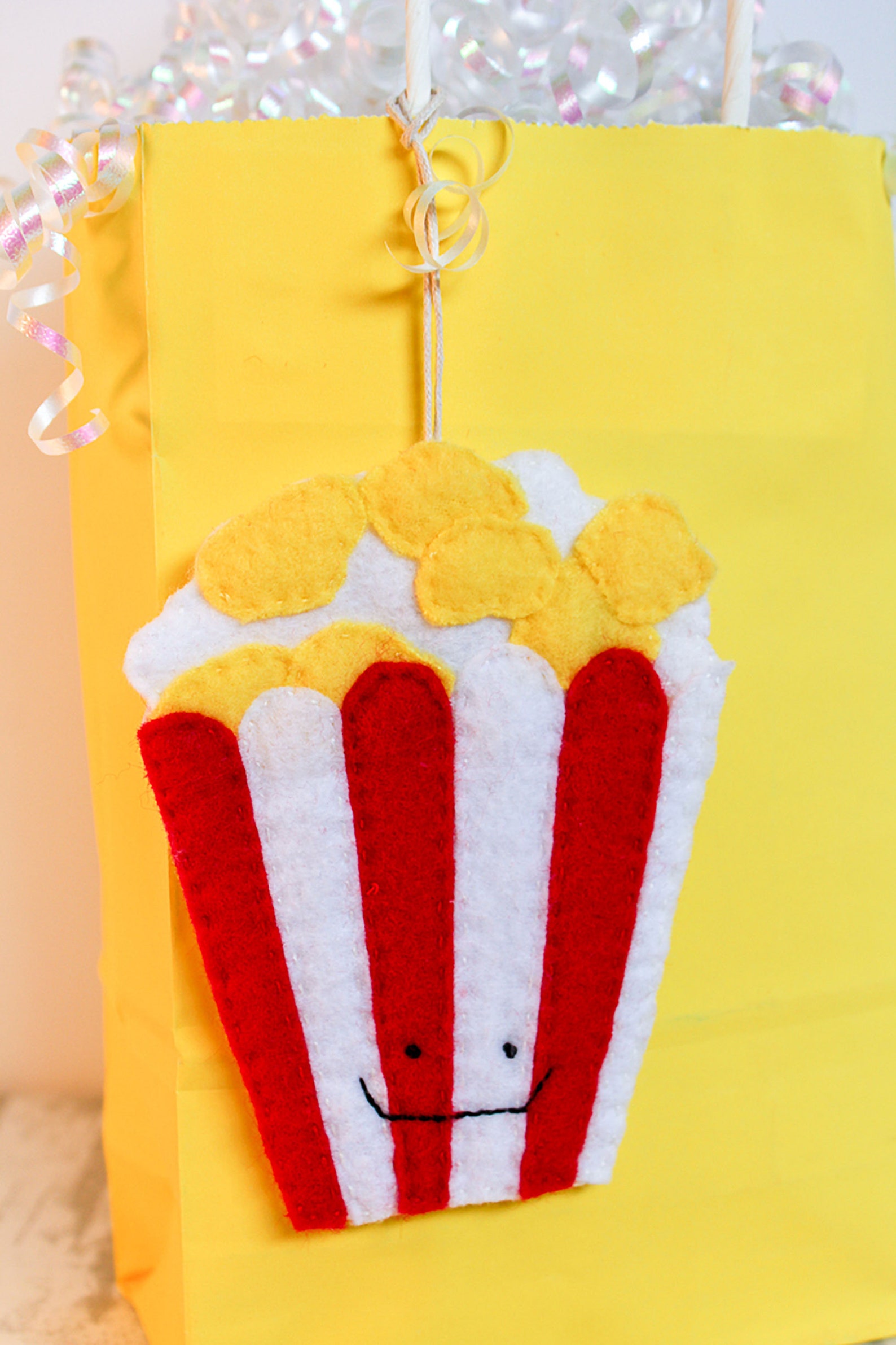 Popcorn Felt Ornament Package Tie on Gift Card Money Holder Christmas ...
