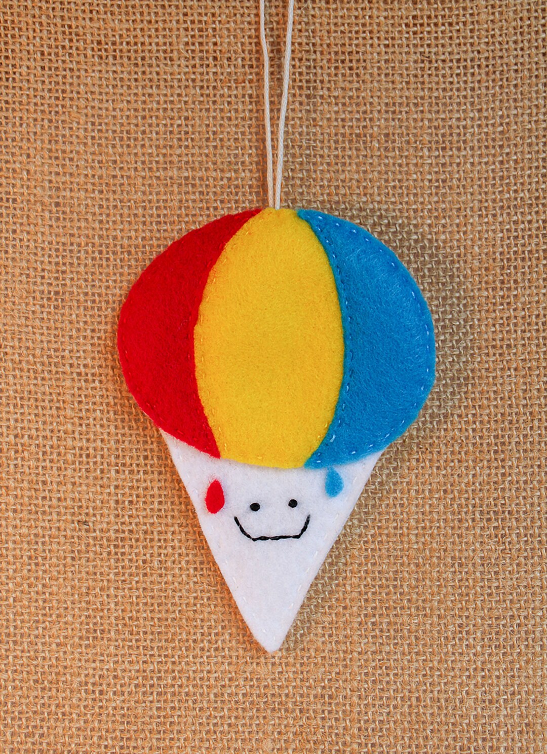 Snow Cone Shave Ice Felt Ornament Package Tie on Gift Card Money Holder ...