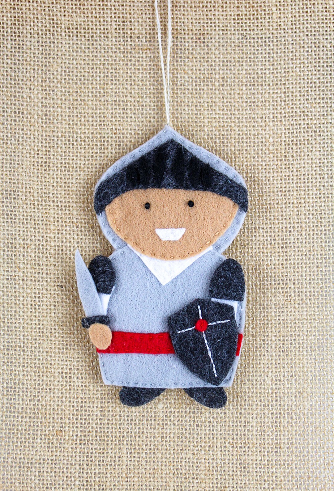 Knight in Shining Armor Felt Ornament Package Tie on Gift Card Money ...