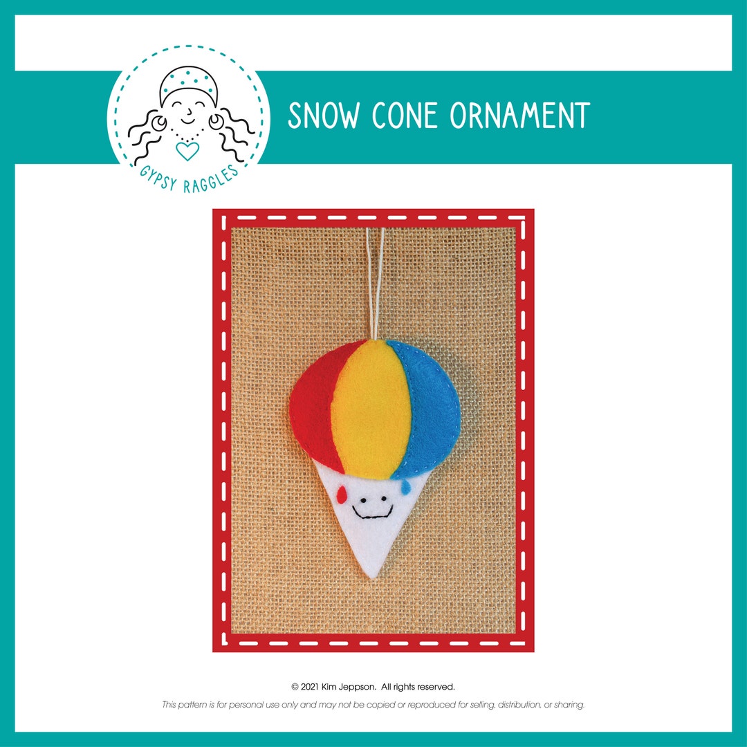 Snow Cone Shave Ice Ornament Gift Tag Package Tie on Pattern - Etsy