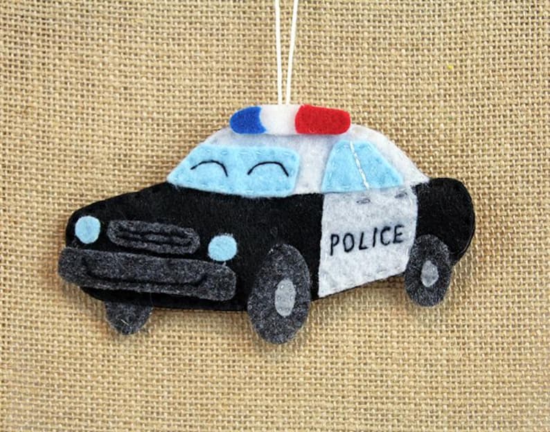Police Car Felt Ornament: Gift Card Holder Package Tie-on - Etsy