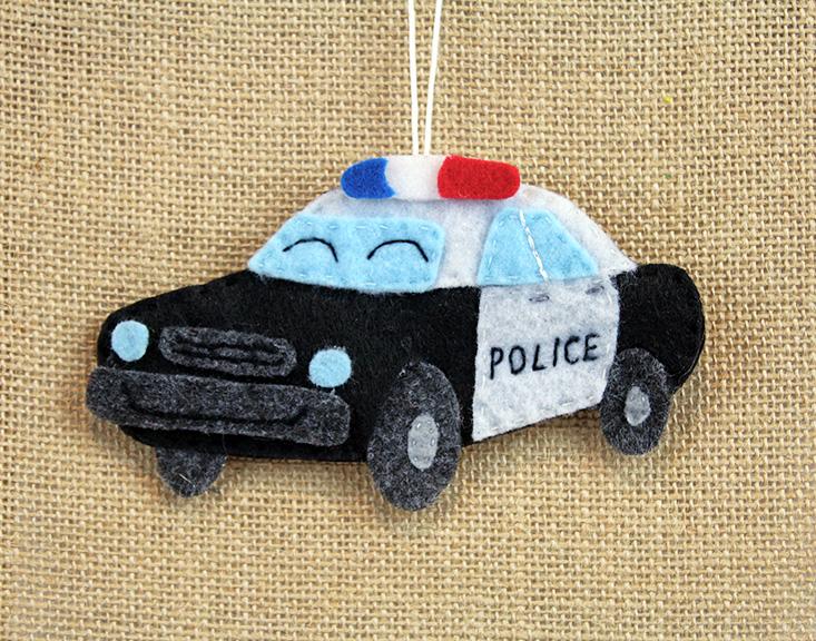 Police Car Felt Ornament: Gift Card Holder Package Tie-on - Etsy