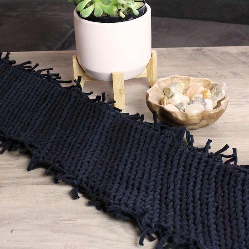 Black Table Runner - Etsy