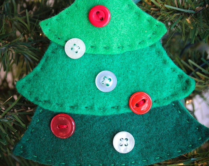 Christmas Tree Felt Package Tie on Gift Card Money Holder Christmas Tag ...