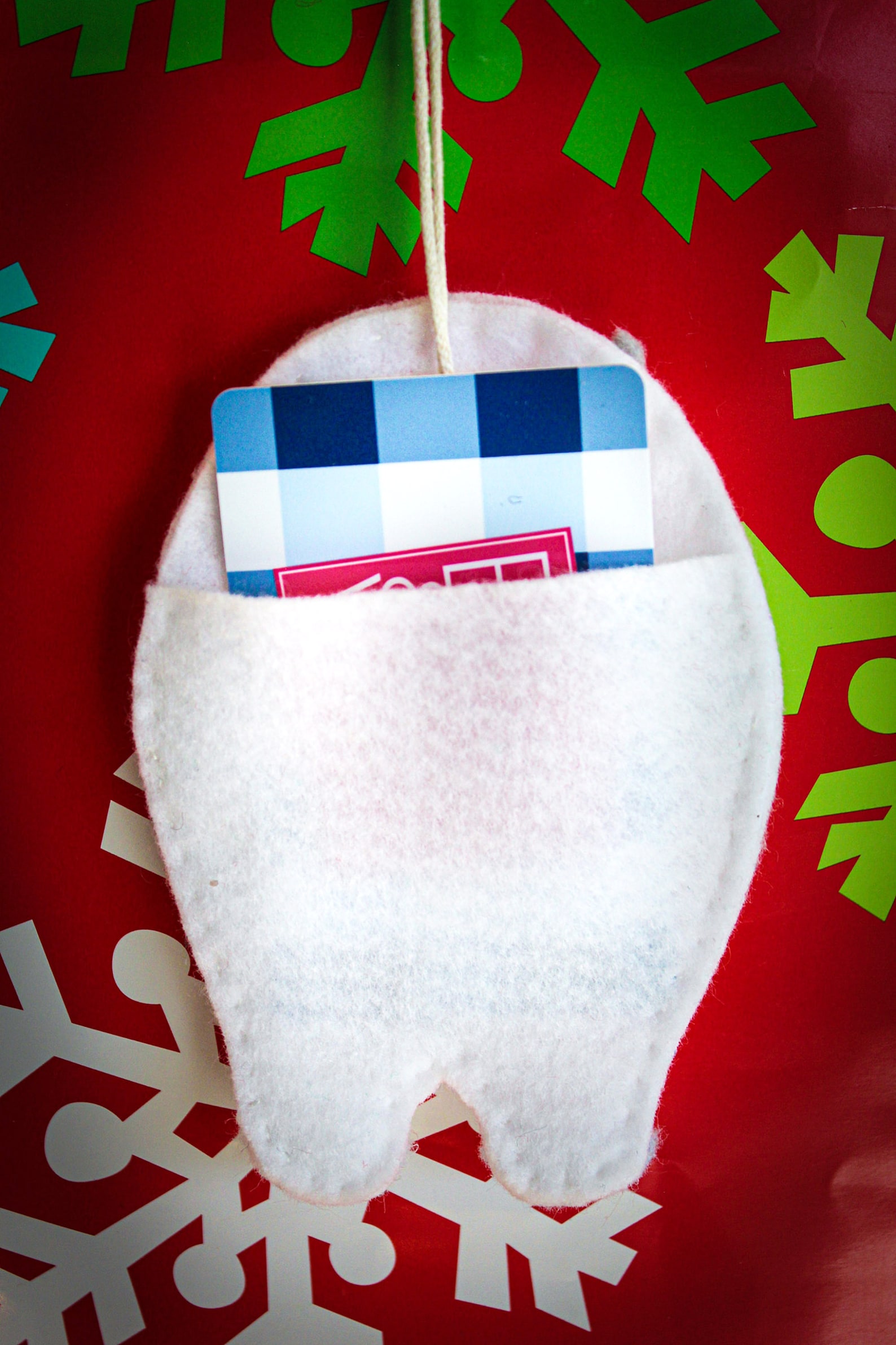 Yeti Abominable Snowman Felt Christmas Ornament: Gift Card Holder ...