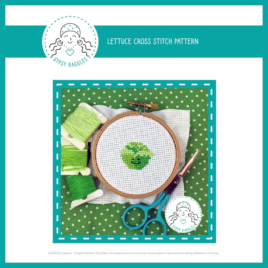 Lettuce Easy Beginner Cross Stitch Pattern - Etsy
